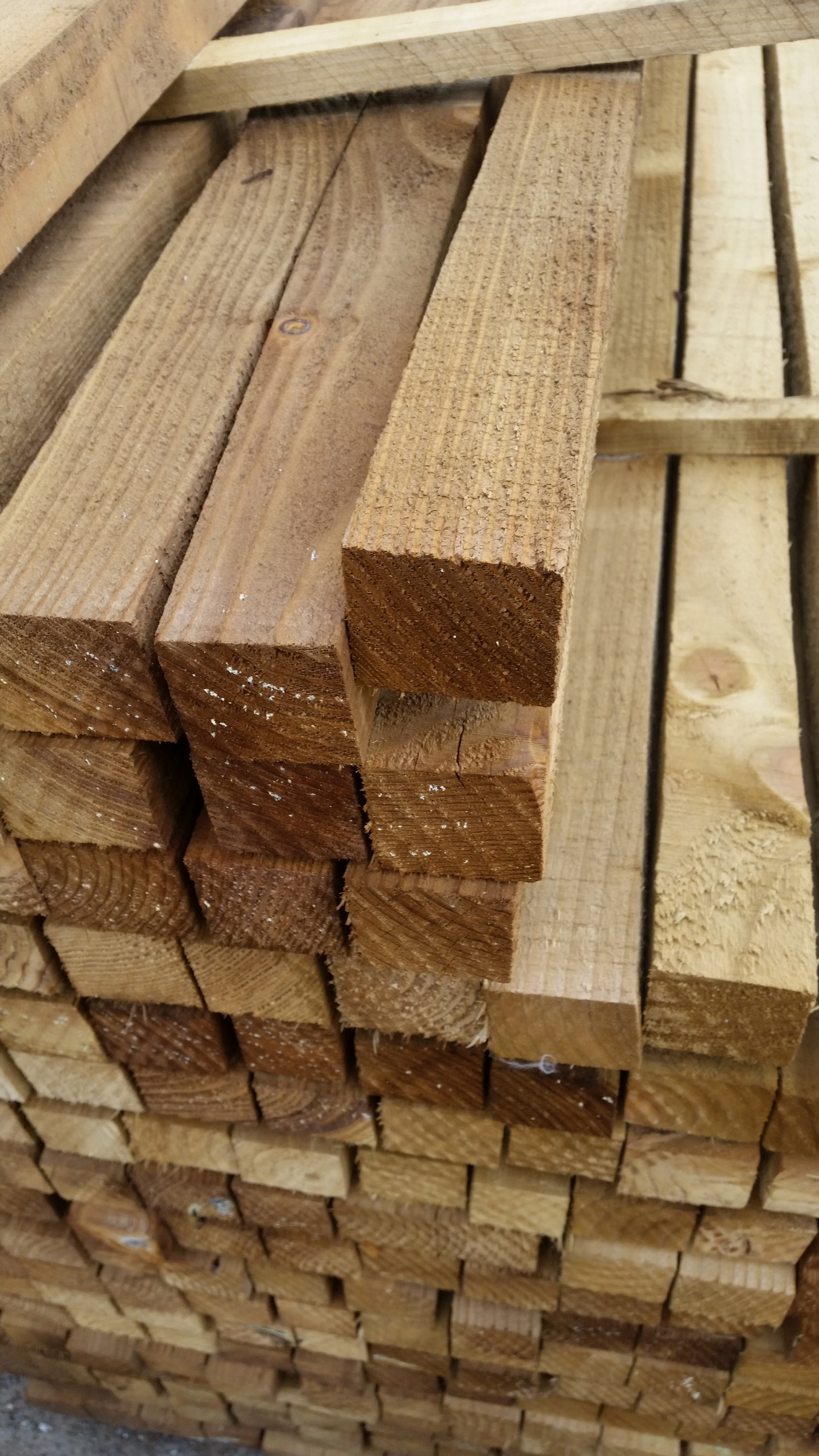 50mm(2in) x 50mm(2in) Tanalised Green Timber Rail - Oakdale Fencing